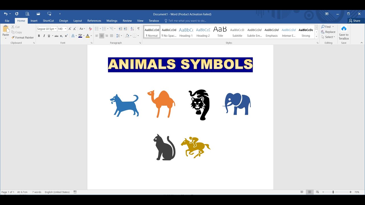 Creating ANIMALS SYMBOLS in MS Word | Step-by-Step Tutorial - YouTube