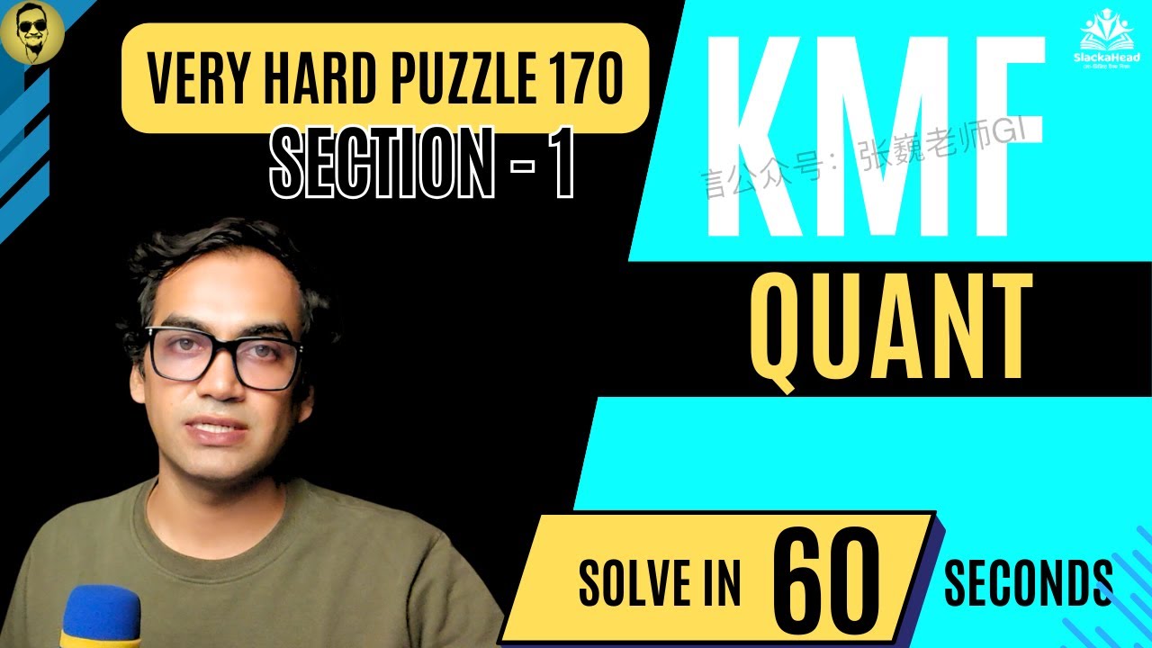 KMF 1147 - Quant Solution || VERY HARD PUZZLE 170 || SECTION - 1 || shortcut - YouTube