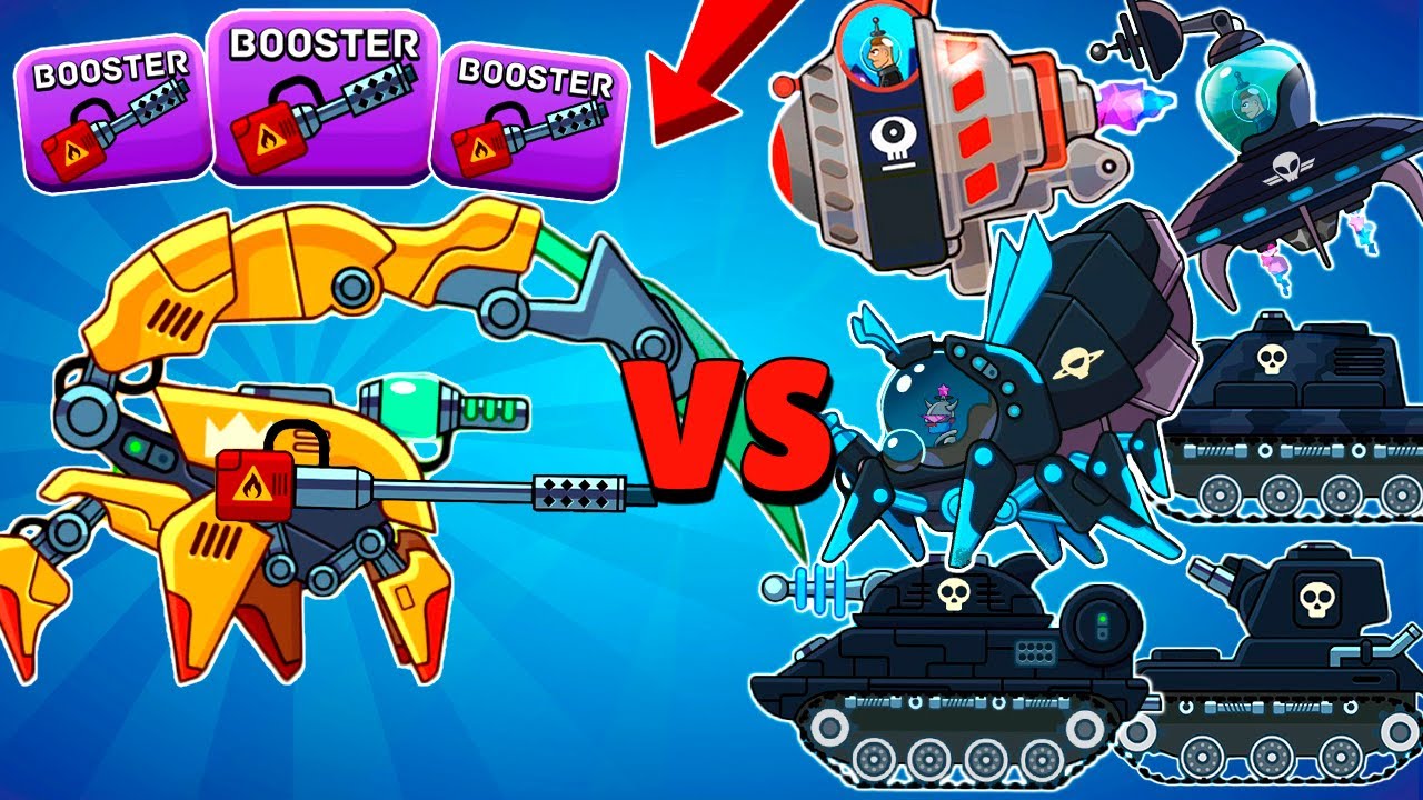 TANK SCORPION and FLAMETHROWER VS ALL BOSSES in Hills of Steel - YouTube