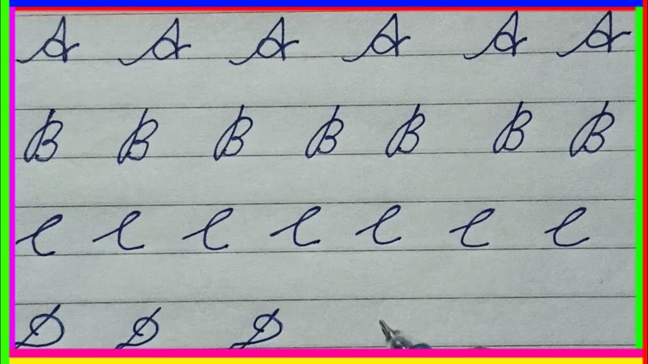 abcd cursive handwriting | how to write abcd cursive handwriting - YouTube
