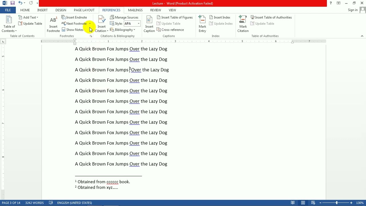 Footnotes and Endnotes in MS Word | Foot Notes and End Noted Ms Word ...