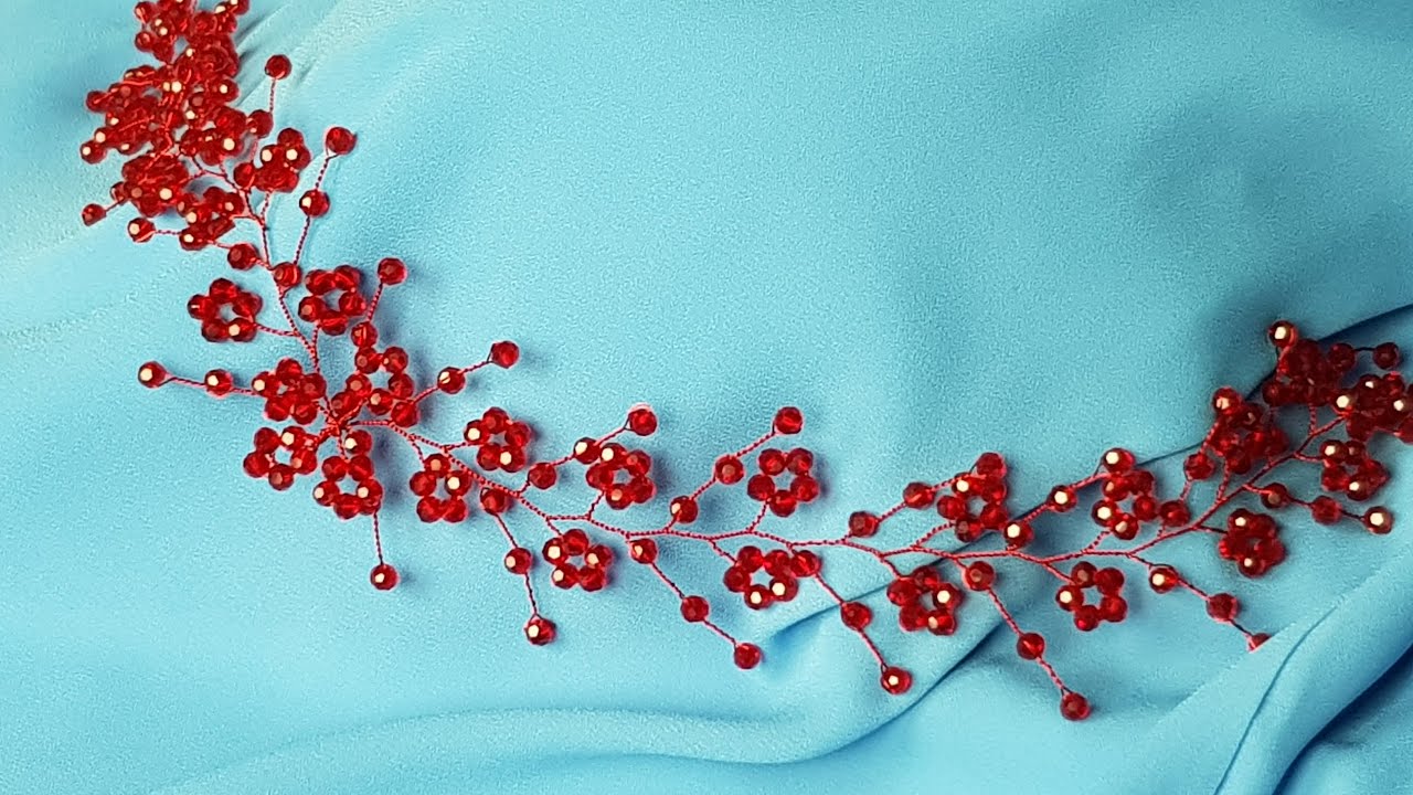 Kristal Boncuklarla Gelin Tacı Yapımı ~ Diy Beaded Bridal Hairpiece