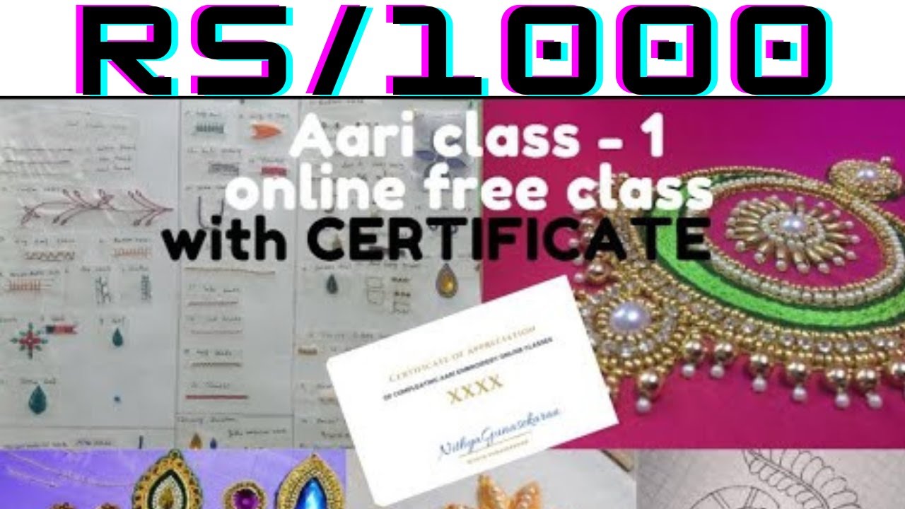 FREE AARI EMBROIDERY COURSE WITH CERTIFICATE ONLINE | AARI WORK CLASSES ...