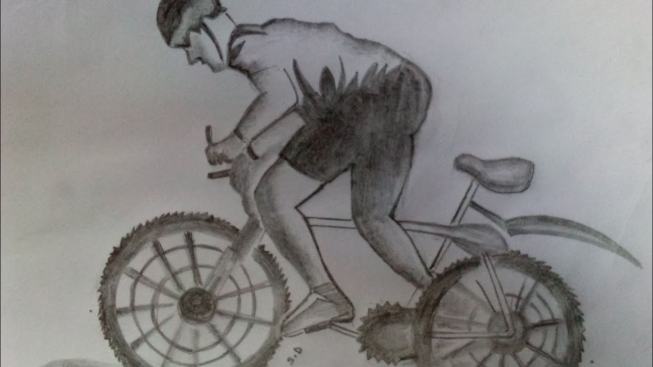 How do you draw a cycling picture . - YouTube