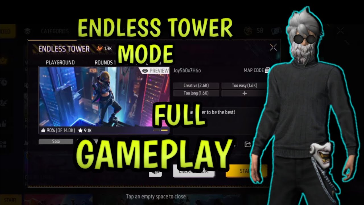 free fire endless tower craftland gameplay | endless tower free fire ...