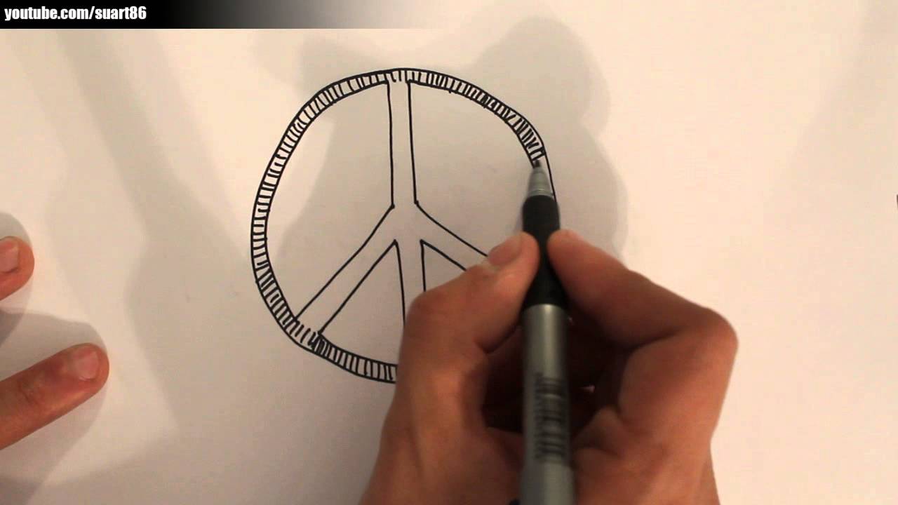 How to draw peace sign - YouTube