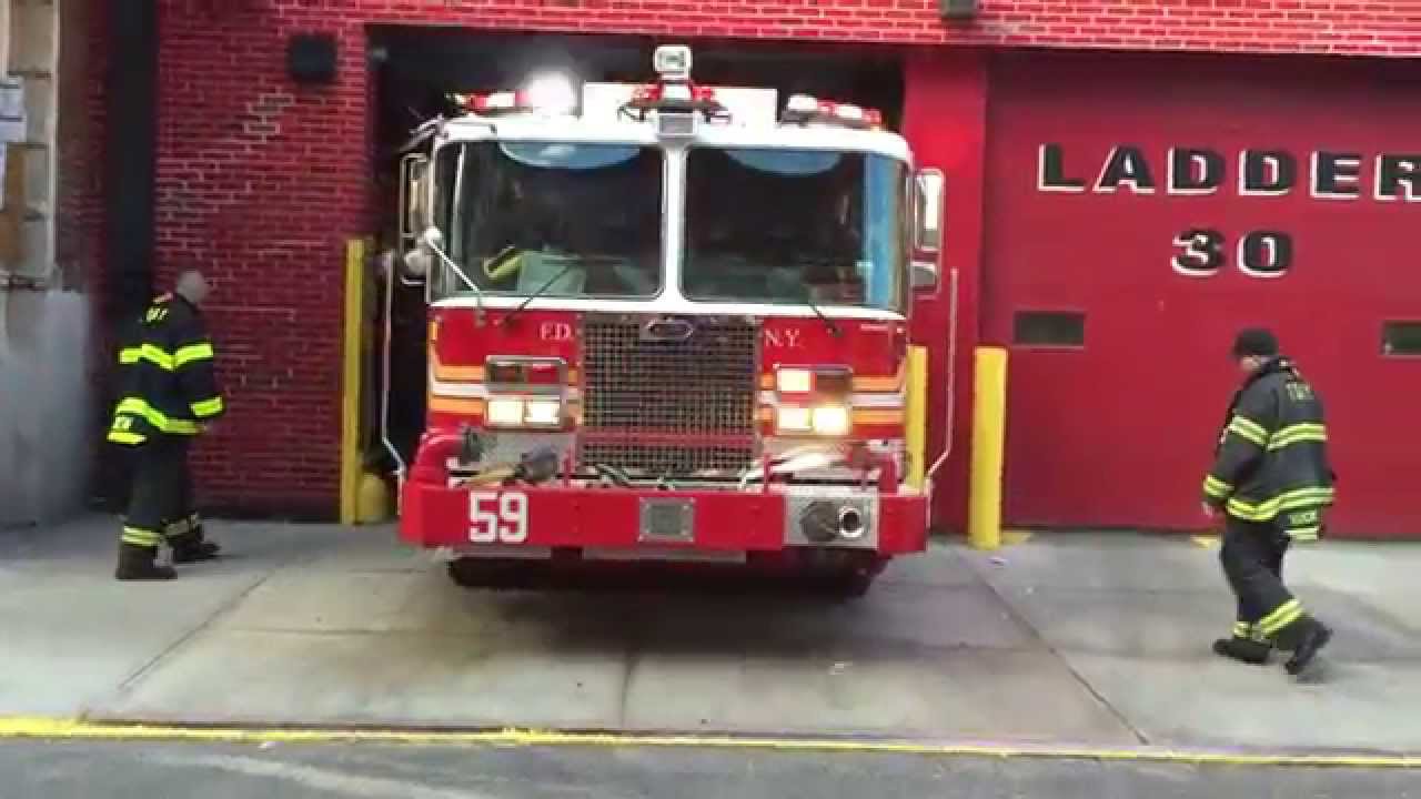 BRAND NEW FDNY KME ENGINE 59 RETURNING TO QUARTERS ON W. 133TH ST. IN ...