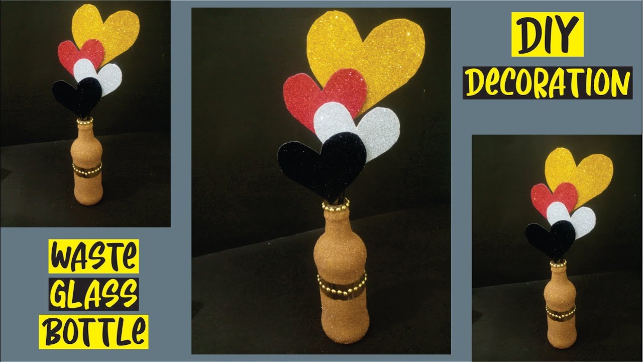 DIY Waste Bottle Decoration | Home Made Bottle Vase | Craft - YouTube
