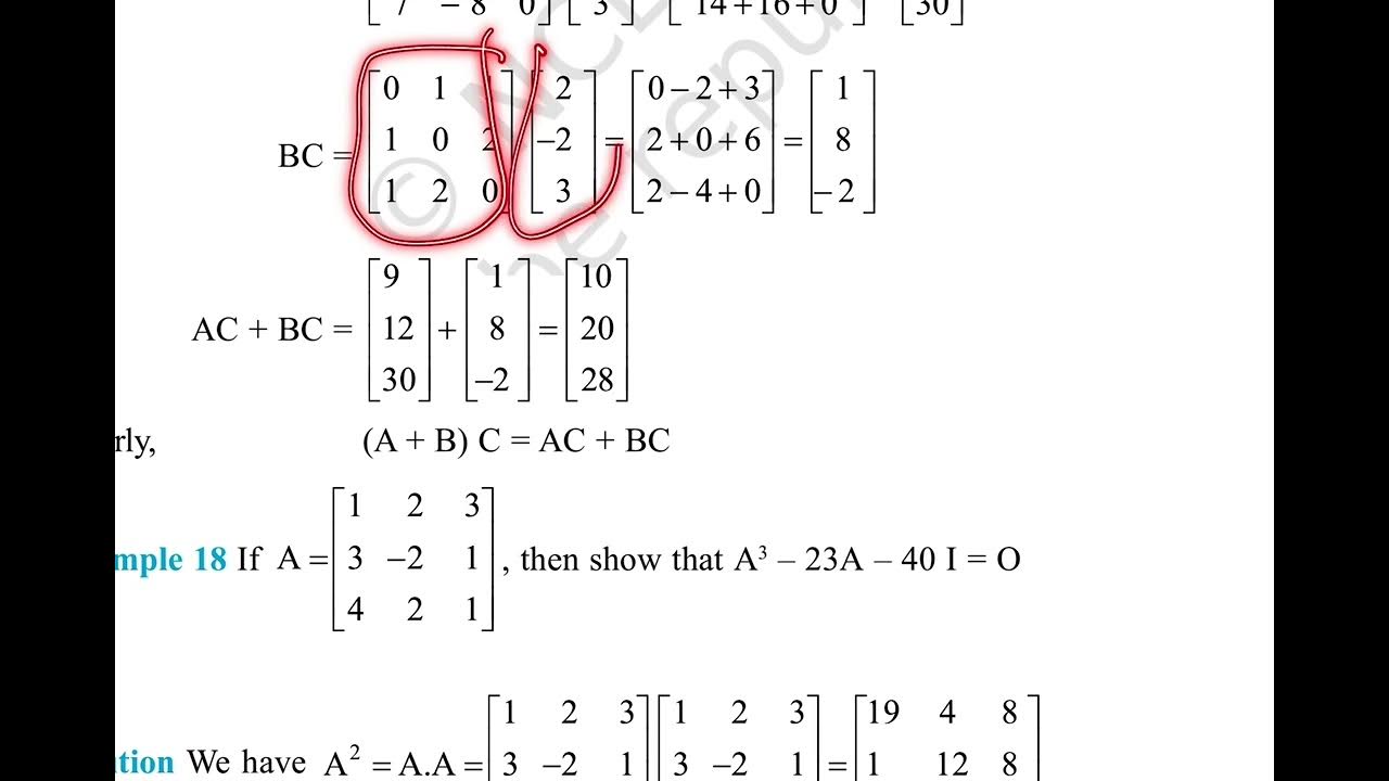 MATRIX_+2 NCERT Explanation _07-Multiplication of Matrices, Worked-out Examples - YouTube
