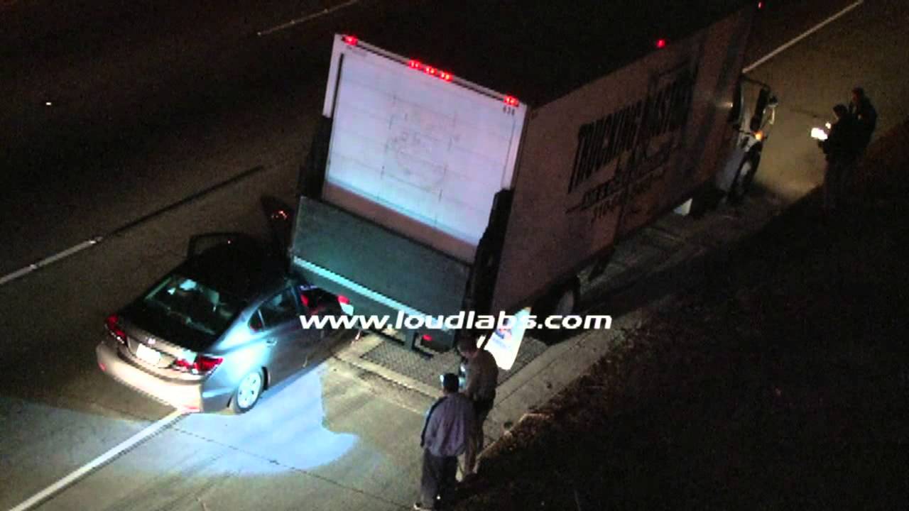 Car Gets Stuck Under Semi-Truck / Paramount RAW FOOTAGE - YouTube