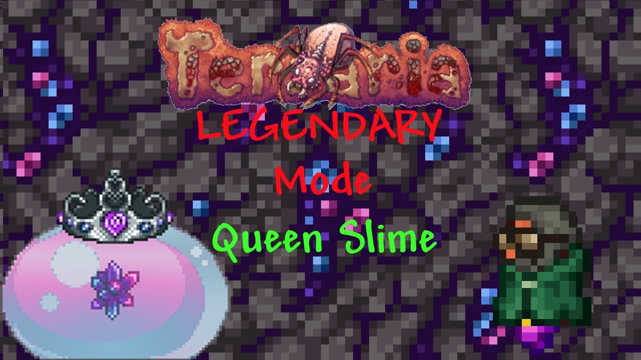 Terraria LEGENDARY MODE Queen Slime Fight (Melee Focused) - YouTube