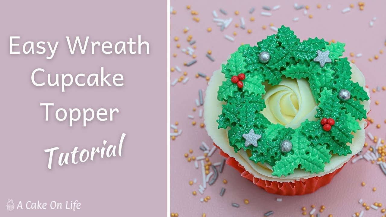 Christmas Wreath Cake Topper Tutorial/ Christmas Cake Decorating Idea ...