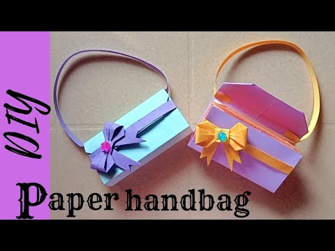 DIY Paper Handbag | How To Make Origami Handbag | Paper Craft | Easy ...