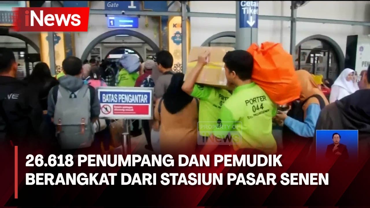 H-1 Lebaran, 26.618 Penumpang Padati Stasiun Pasar Senen yang Hendak Mudik - iNews Siang 09/04 ...