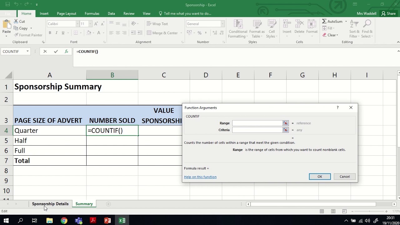 2020 Sponsorship Excel Spreadsheet Part 2 - YouTube
