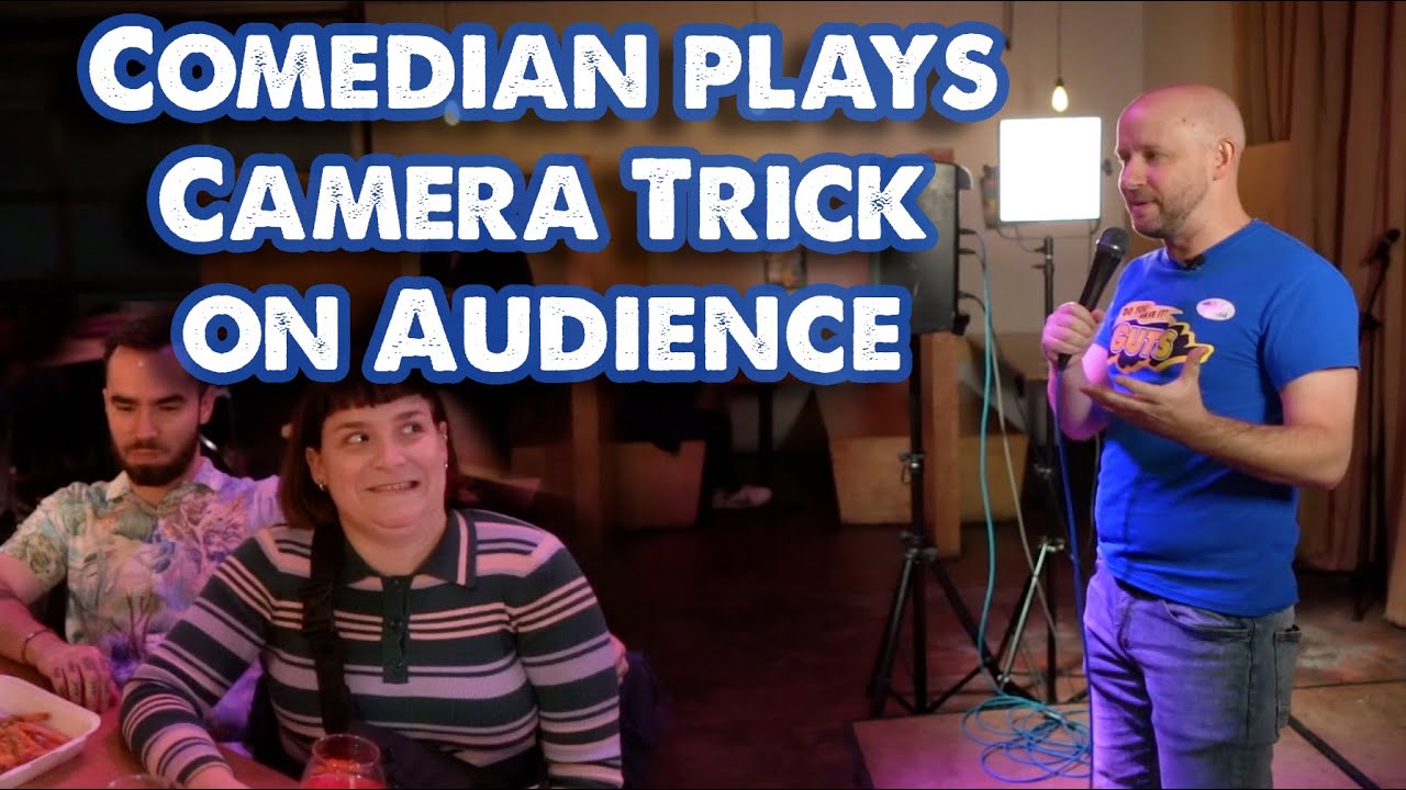 Stand up comedian plays camera trick on the audience - YouTube