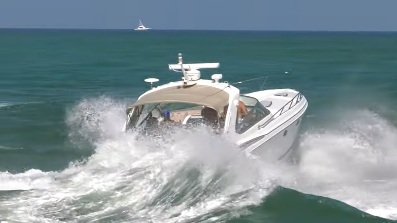 Boats Arriving And Leaving At Haulover Inlet Near Miami Beach Florida ...