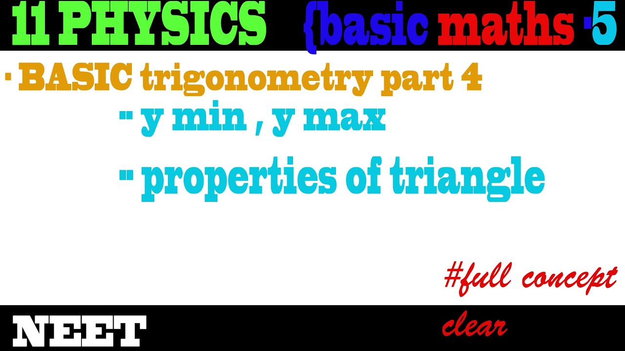 BASIC trigonometry - 4 || PHYSICS BASIC MATHS PART -5 - YouTube