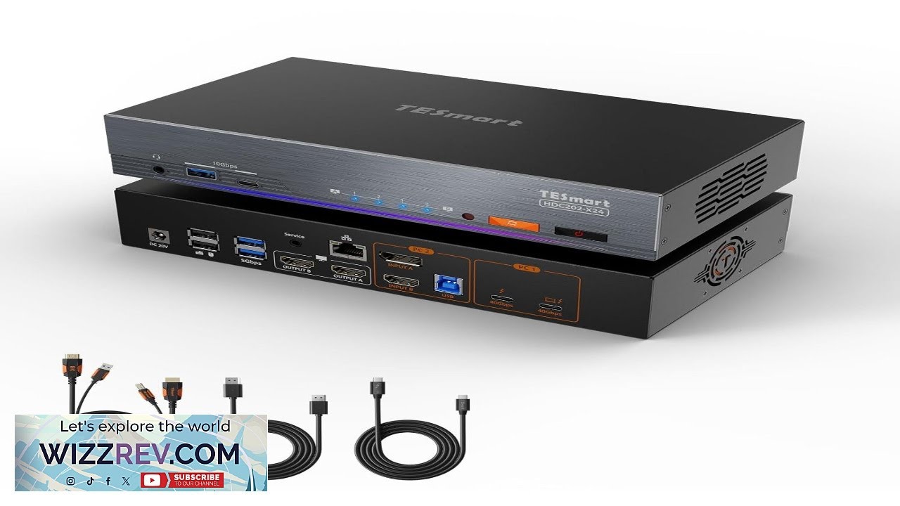 TESmart Thunderbolt 4 KVM Switch 2 Monitors 2 Computers 4K@60Hz HDMI ...