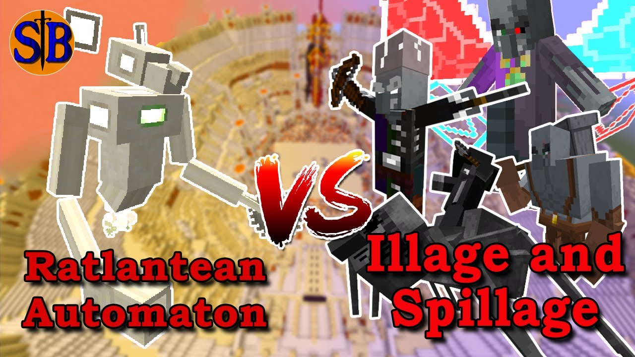 Ratlantean Automaton (Ratlantis) vs Illage and Spillage | Minecraft Mob battle - YouTube
