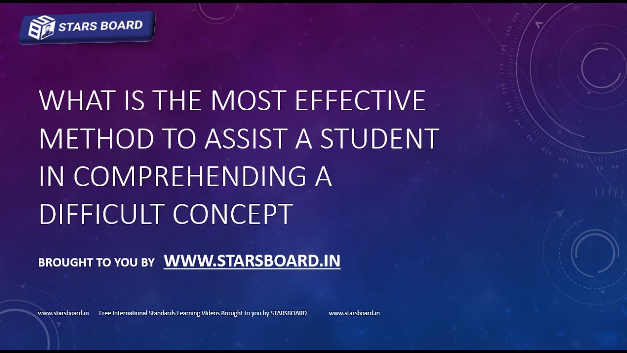 What is the most effective method to assist a student in comprehending ...