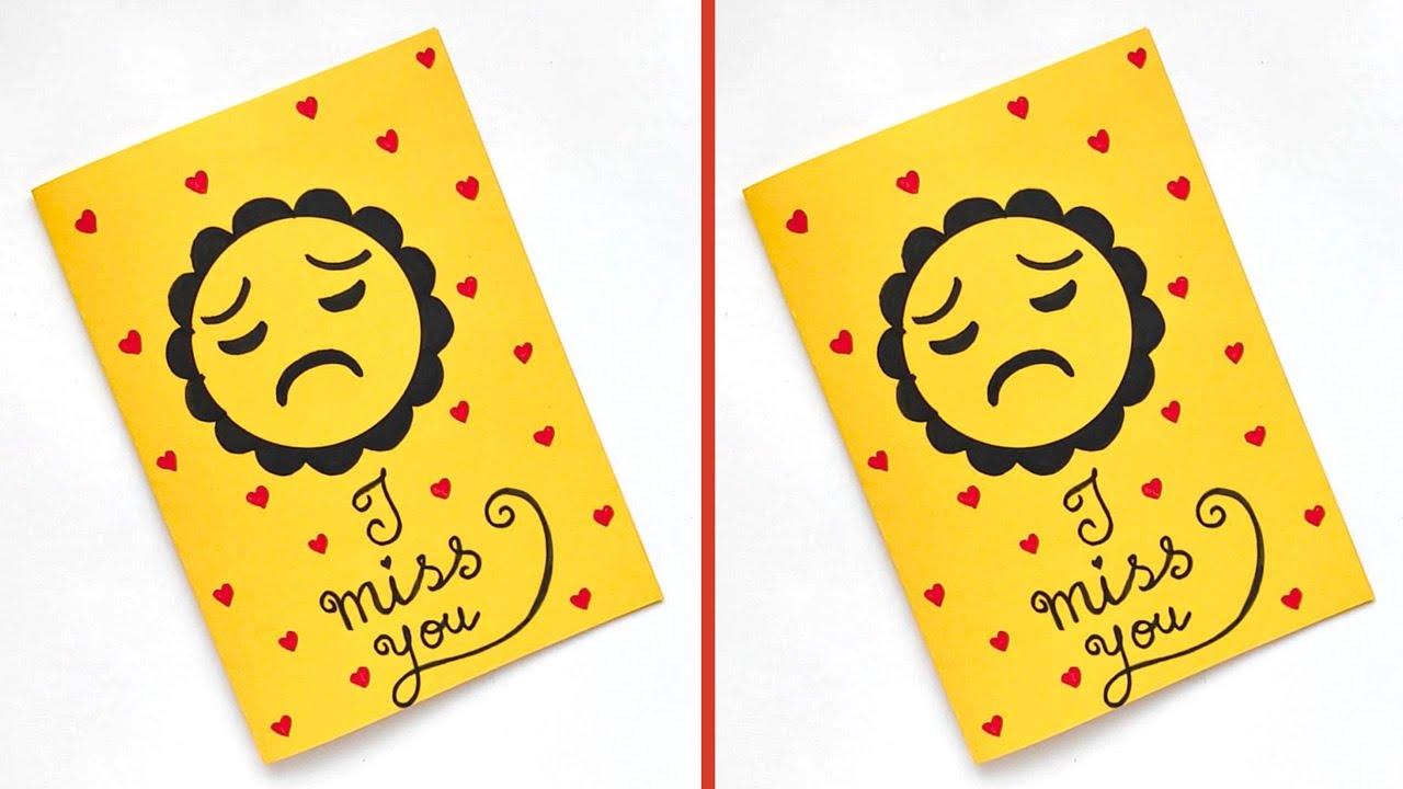 Easy & Cute Miss You Card Ideas | DIY Miss you card Tutorial | Handmade ...