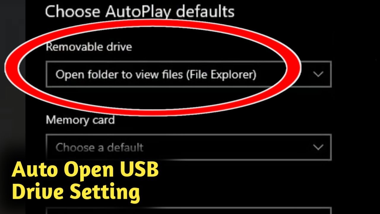 Windows 10 Auto Open Usb Drive Setting - YouTube