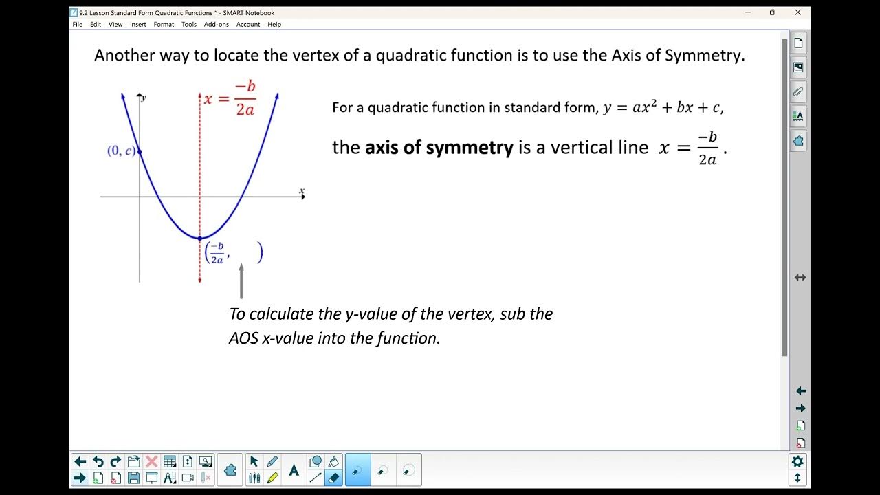 M2E: 9.2 Quadratic Functions in Standard Form - YouTube