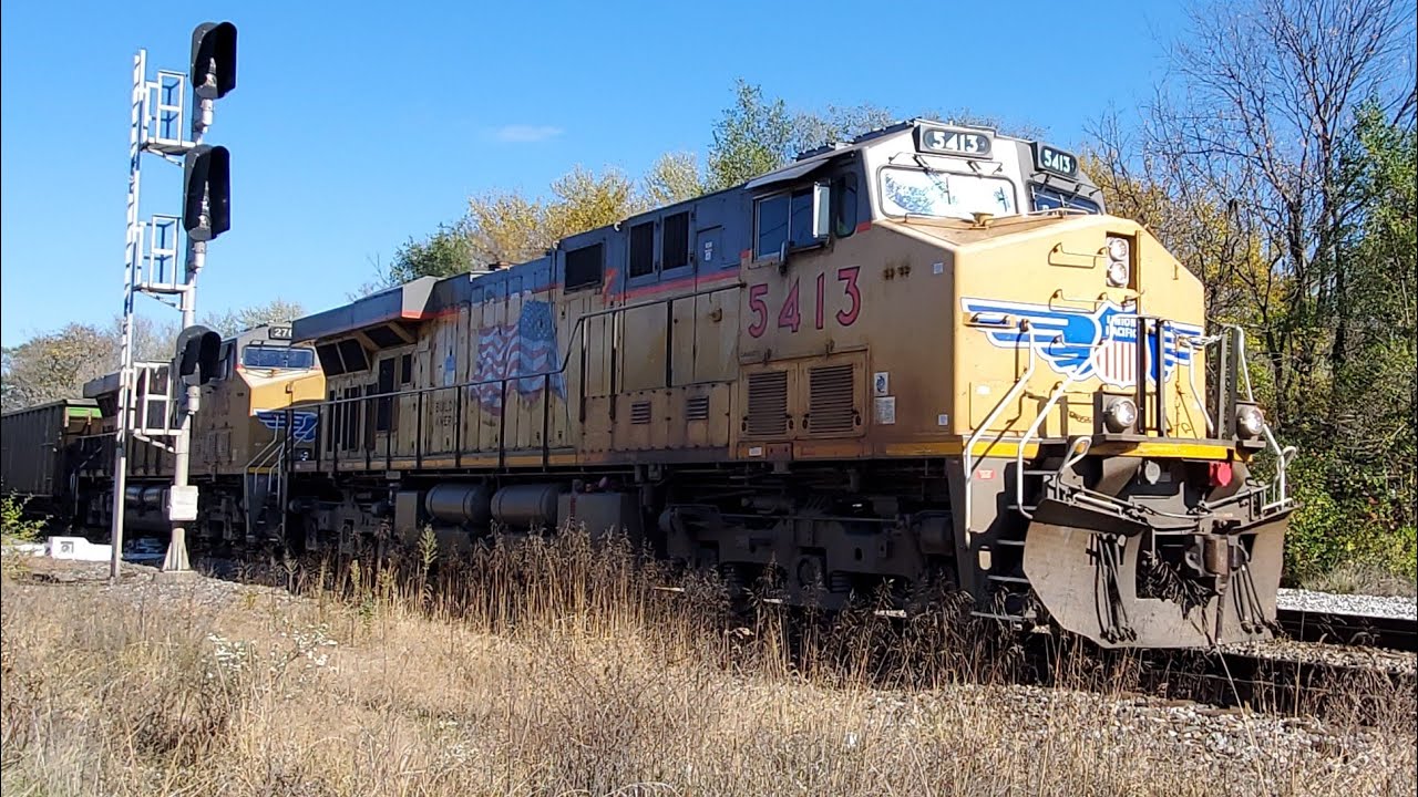 CSX W225 Coke Loads with UP 5413 Leading the Way - Terre Haute, IN - YouTube