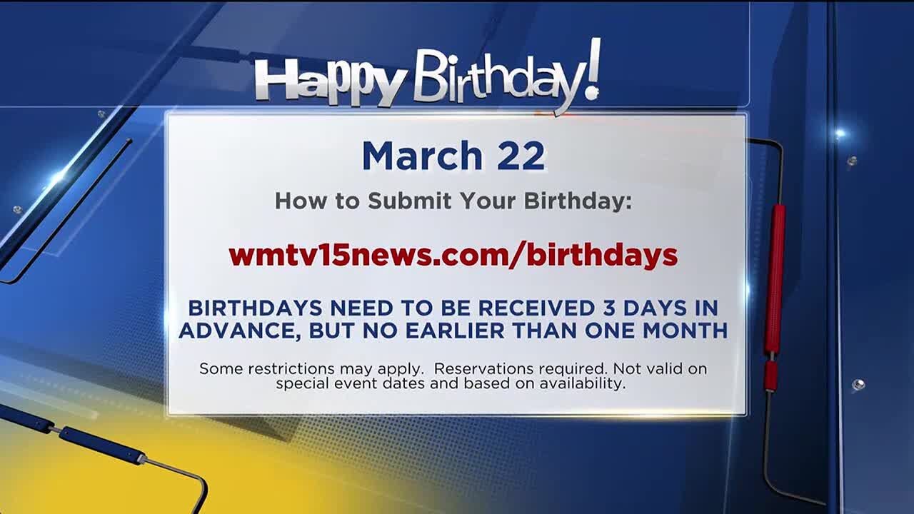 Birthdays for Saturday, March 22 - YouTube