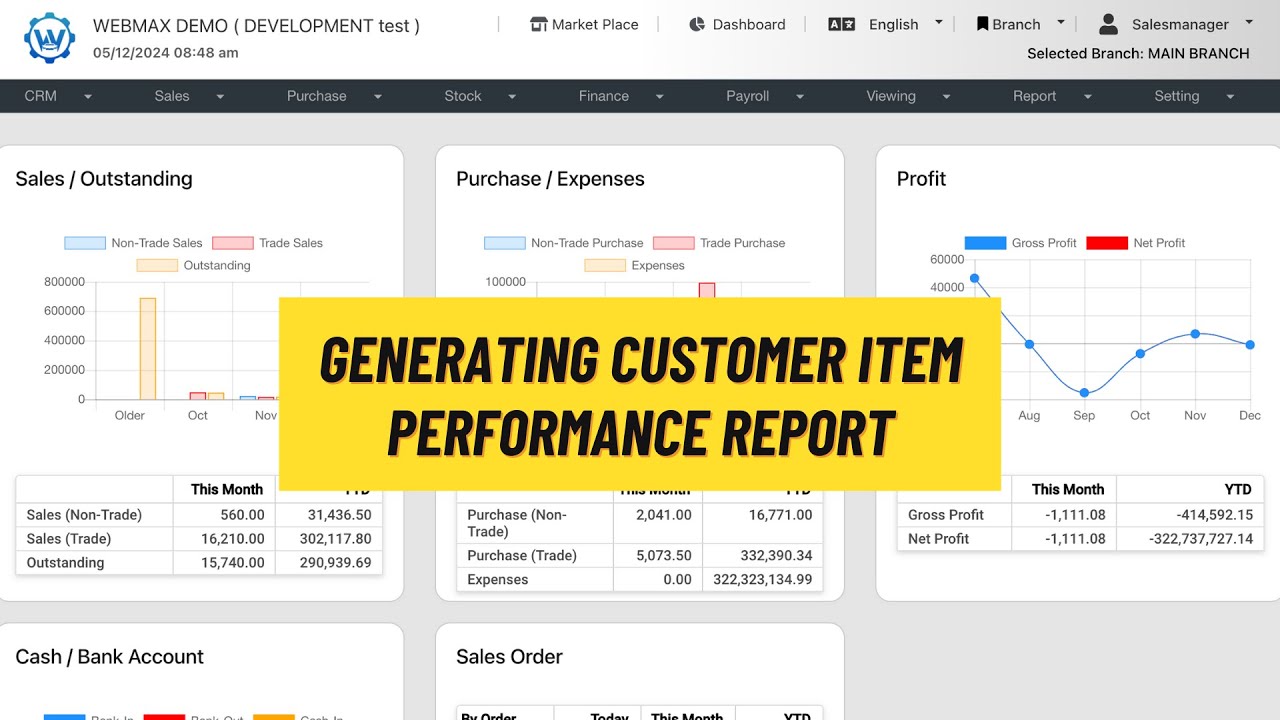 (华语) Customer Report - Customer Item Performance Report (Webmax ERP ...