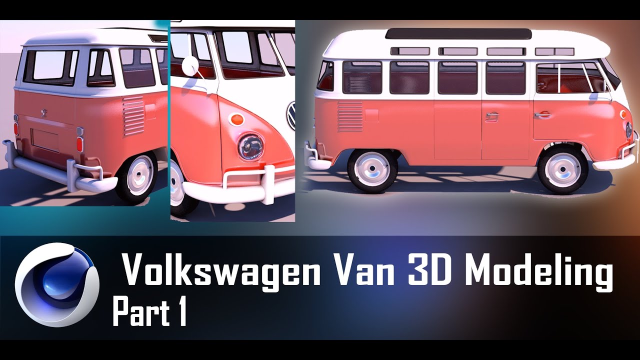3D MODELING VOLKSWAGEN VAN CINEMA 4D VINTAGE PART 1/2 - YouTube