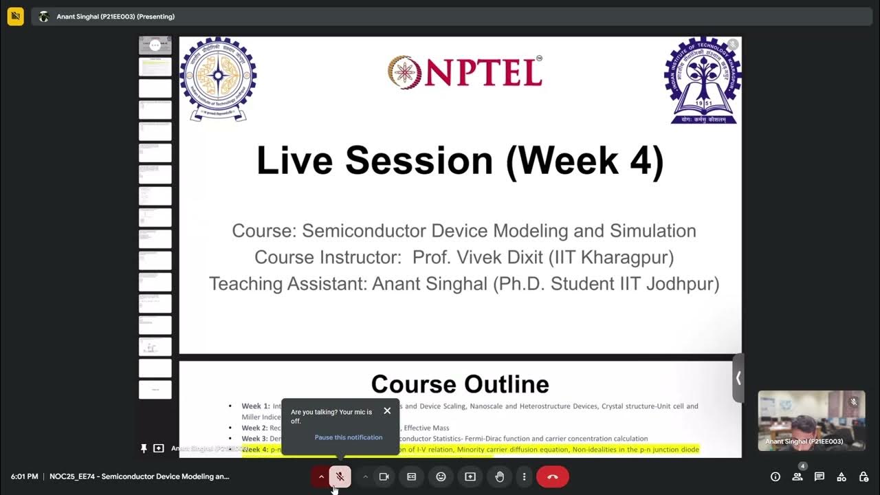 noc25 EE74 - Semiconductor Device Modeling and Simulation - NPTEL - Week 4 - YouTube