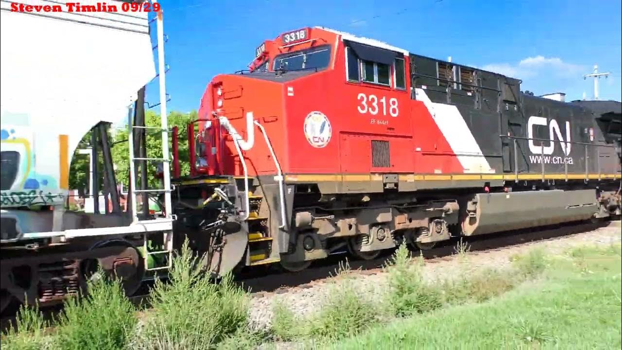 4K/HDR CN 3905 3318 rolls through Waukesha WI 09/23 train locomotive rail railroad - YouTube