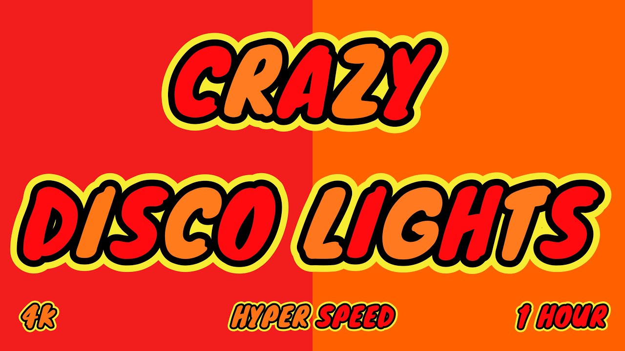 Crazy Disco Lights- Red & Orange Colors- Hyper Speed- 1 Hour 4K. - YouTube
