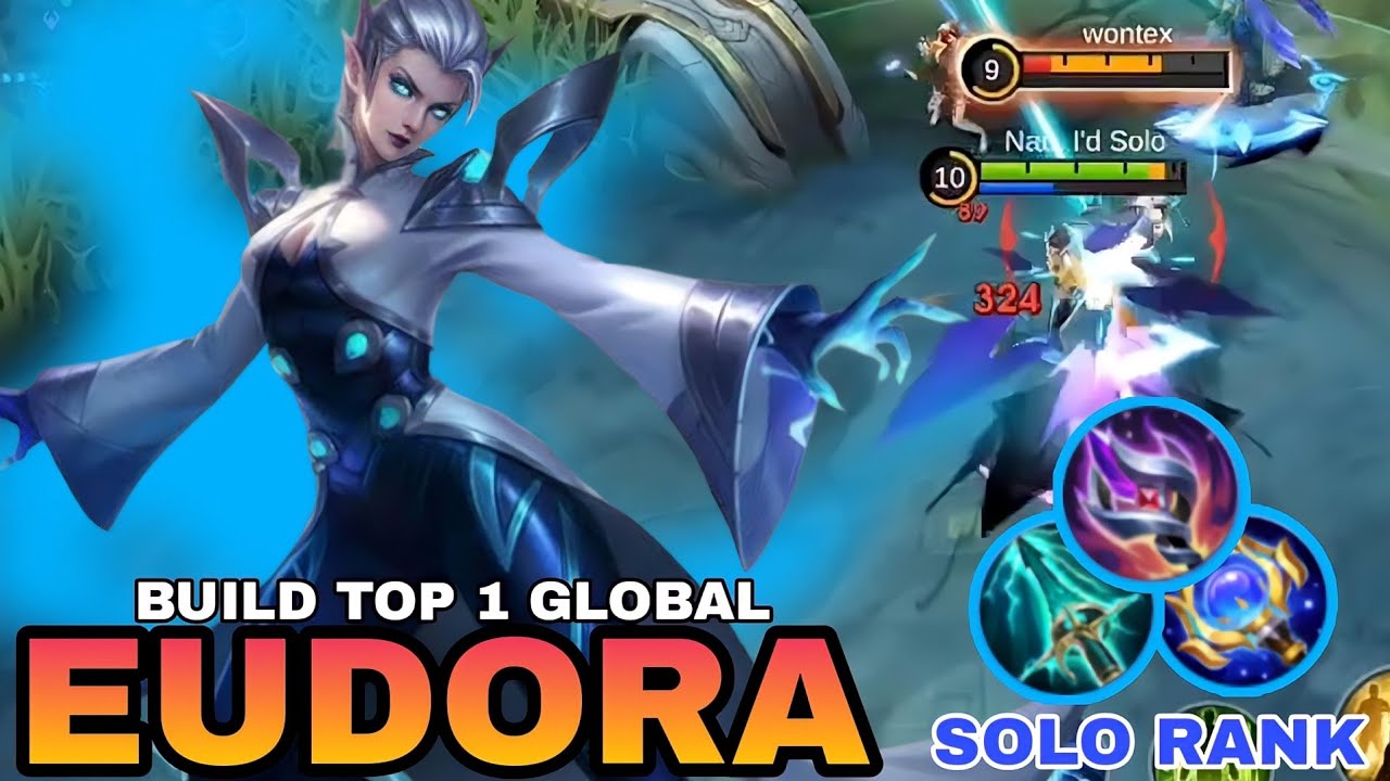 EUDORA BEST BUILD AND EMBLEM | SOLO RANK EUDORA GAMEPLAY | MOBILE ...