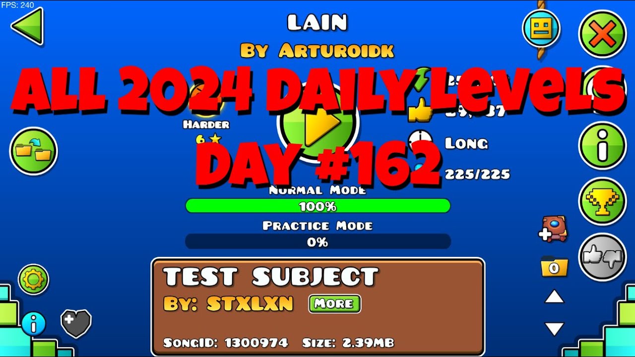 Completing Every Daily Level of 2024 - Day 162: lain by Arturoidk - YouTube