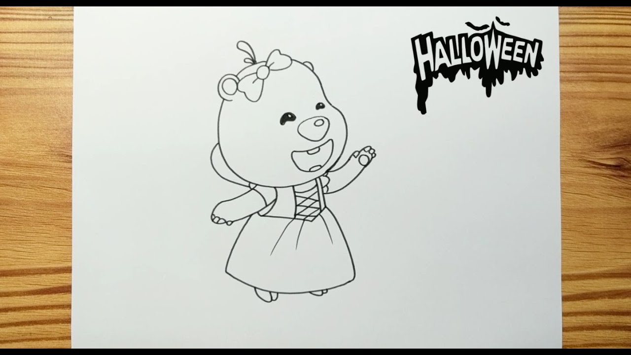 HOW TO DRAW PORORO HALLOWEEN LOOPY - YouTube