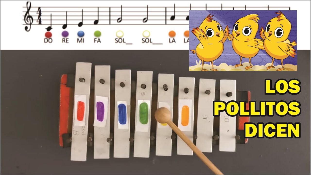 🐥 🎵LOS POLLITOS DICEN - Partitura para Xilófono - YouTube