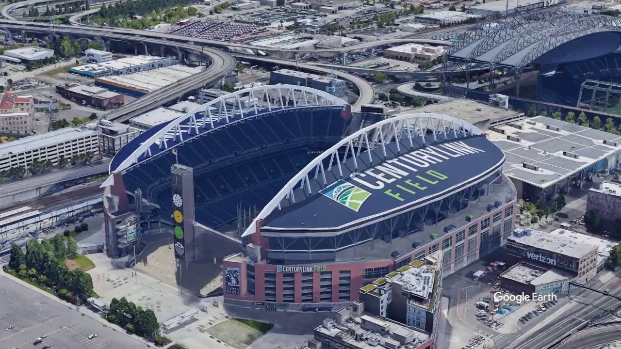 CenturyLink Field Tour | Seattle Seahawks | Google Earth Studio Flyover ...