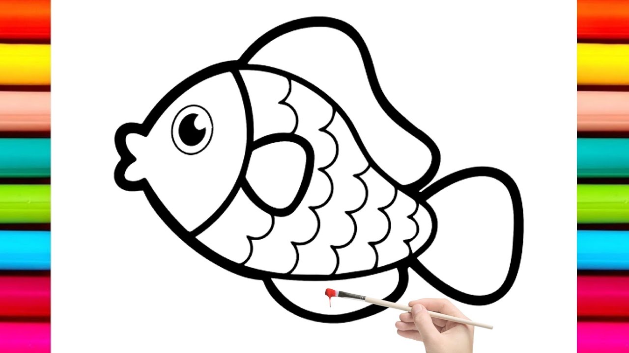Easy drawing fish step by step for kids toddlers | Drawing fish easy ...
