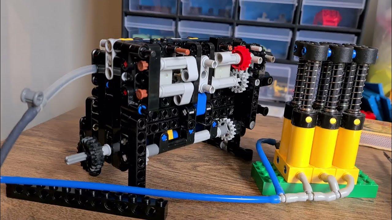 Lego pneumatic engines compilation | LPE i3 i4 V8 V4 | Raw sound - YouTube