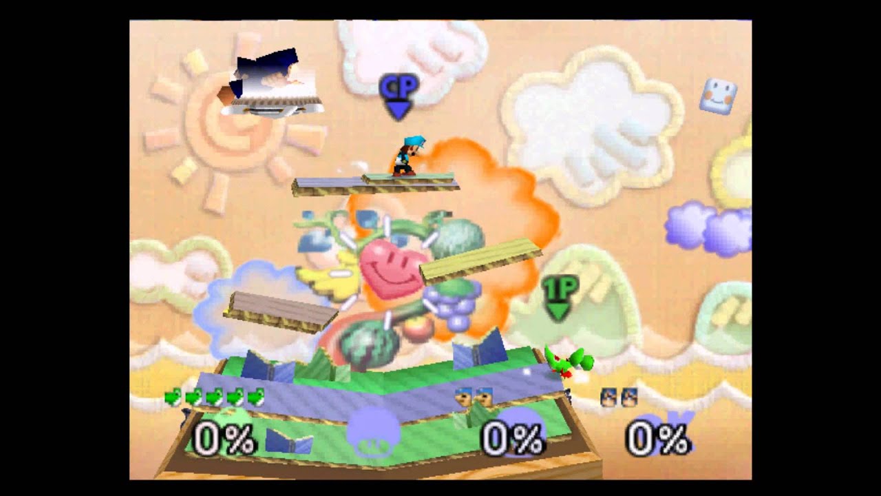 SSB - 3 v 1 Perfect Yoshi Match TAS - YouTube