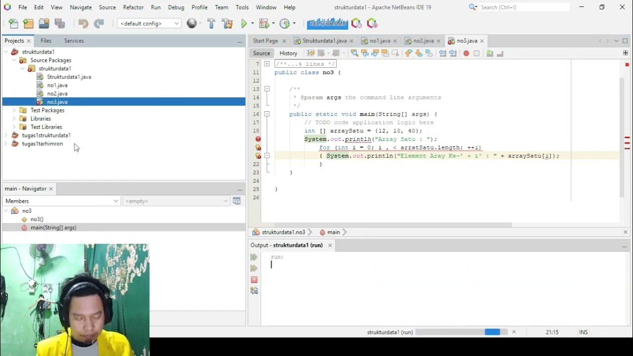 Tugas 1 Praktikum Struktur Data MSIM4202 (Dalam Bahasa Pemrograman Java) NetBeans - YouTube
