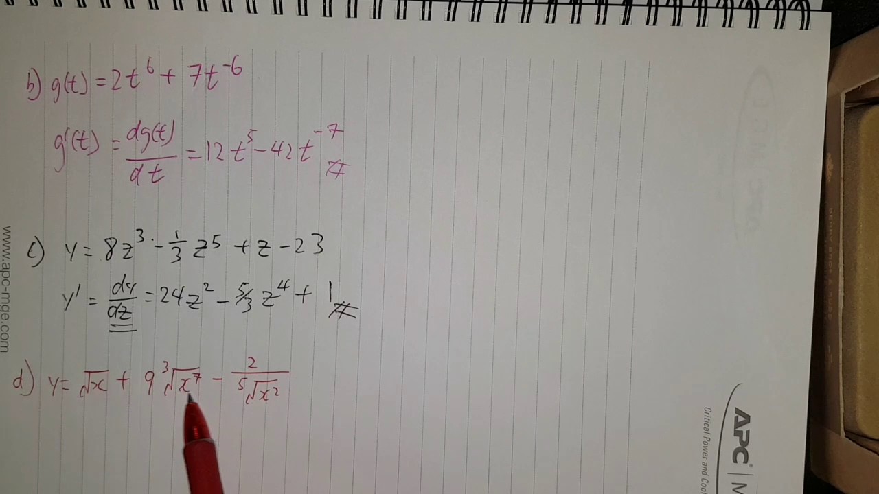 differentiation via changing to radical form example - YouTube
