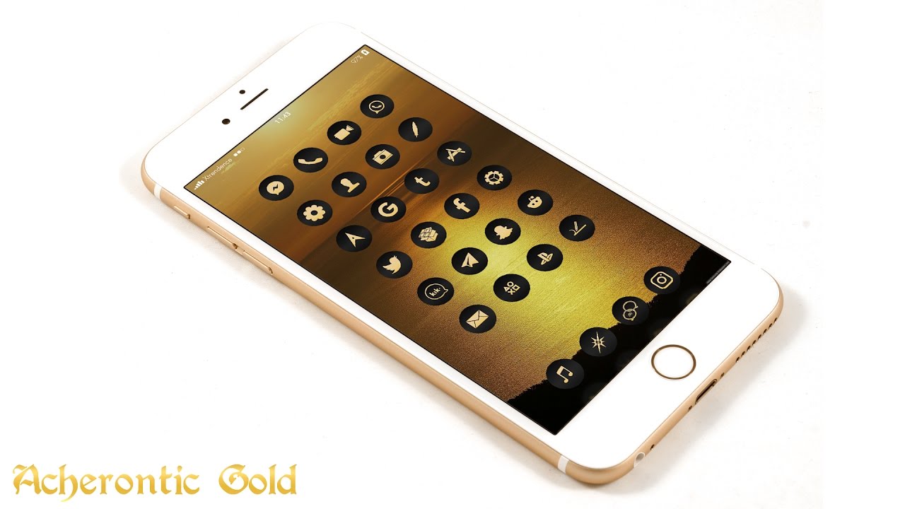 iPhone Black & Gold Theme - Acherontic Gold - (iOS 9 - 9.3.3) - YouTube
