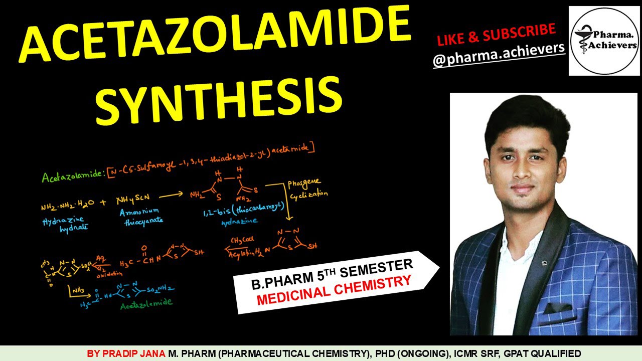 Acetazolamide synthesis | Medicinal Chemistry| Diuretics | B. Pharm 5th ...