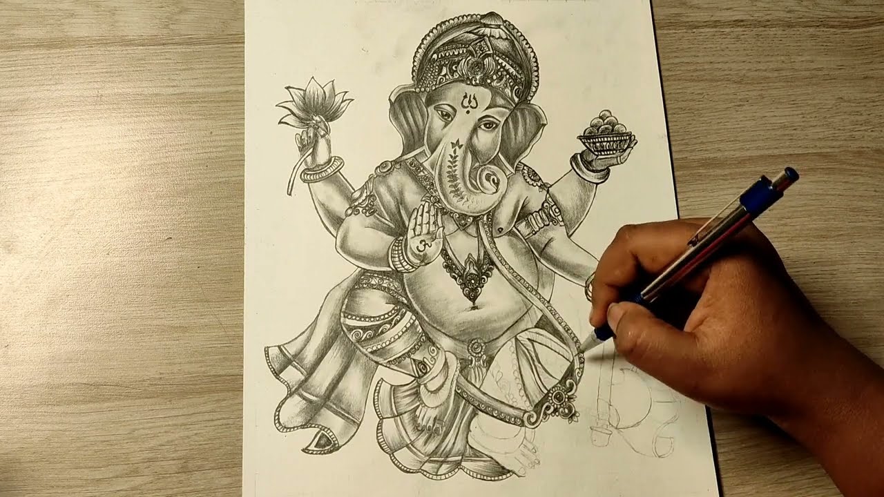 Ganpati Bappa Drawing Tutorial 🔥🙏 - YouTube