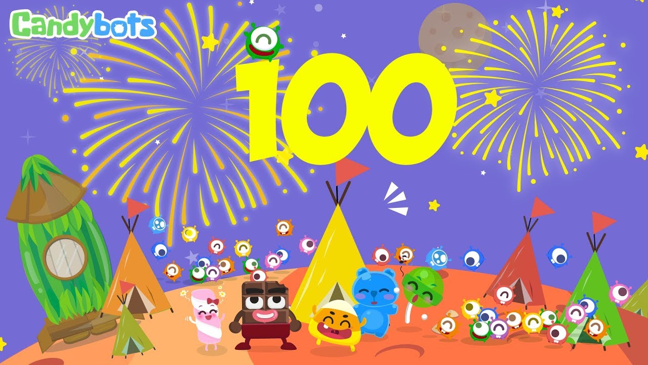 Candybots Numbers 123 Learn Counting 90 To 100 Number Education