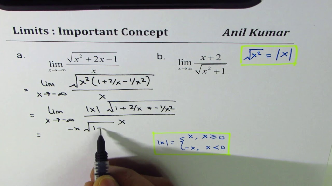 Limits Involving Square Root Of X Square At Infinity YouTube
